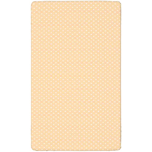 Polka Dot Themed Fitted Crib Sheet,Standard Crib Mattress Fitted Sheet Soft Toddler Mattress Sheet Fitted-Baby Crib Sheets for Girl or Boy,28β x52β,Champagne White
