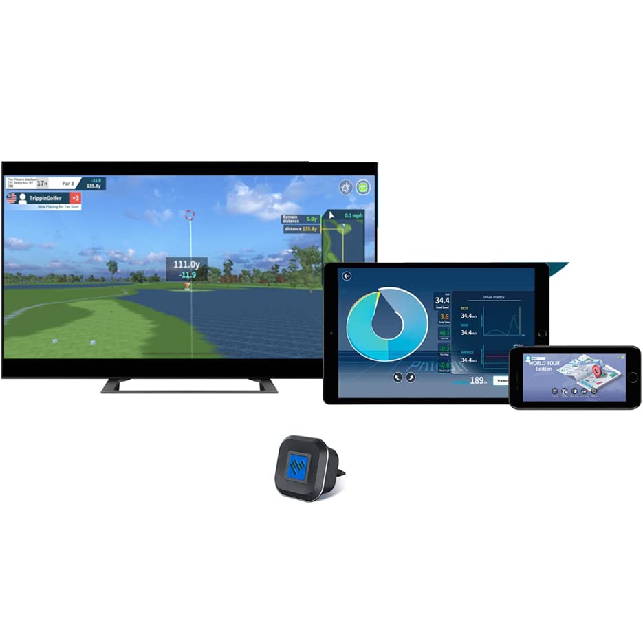 PHIGOLF World Tour Edition -Home Golf Simulator (Sensor ONLY) Access 38,000+ Actual Golf Courses Worldwide. Includes: 9-axis Swing Sensor. Supports Android & iOS. Note - Swing Stick NOT Included