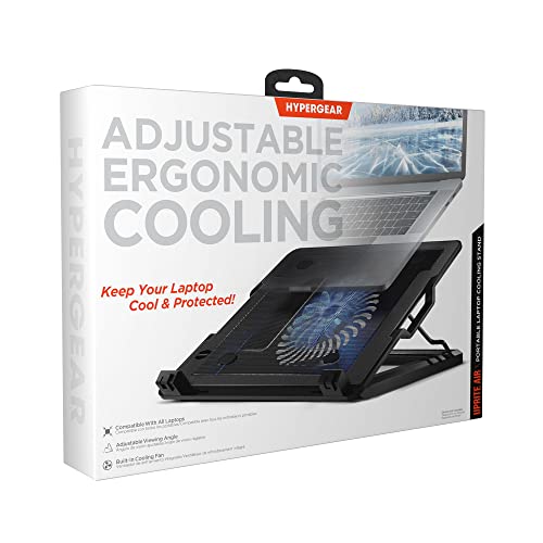 Laptop Cooling Pad Stand Built-in Quiet Fans, USB Ports, Adjustable Heights Ergonomic Comfortability Notebook Riser All Laptops MacBook Pro Air & More