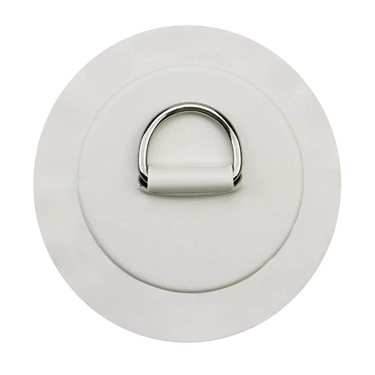 Lidali D Ring Patch for Inflatable Boat Kayak Dinghy SUP, Stainless Steel D Ring PVC Patch Stand-Up Paddleboard Canoe Rafting Accessories, NO Glue Included (4Pcs, White)