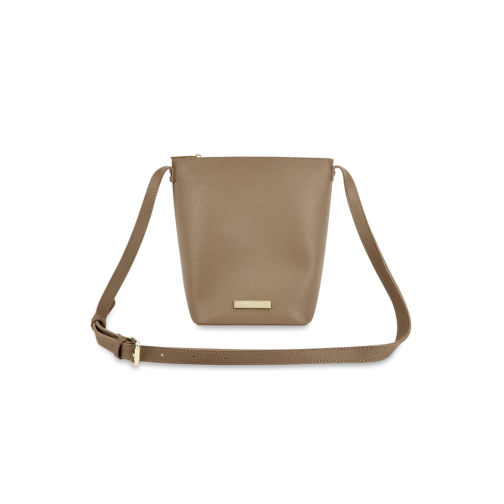 KATIE LOXTON Laura Womens Soft Pebble Vegan Leather Adjustable Strap Crossbody Satchel Purse Taupe