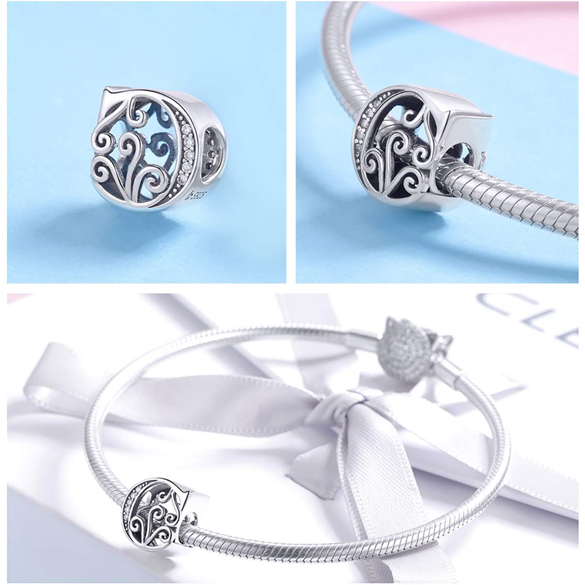 Lorrifal Solid 925 Sterling Silver Letter Initial M Charm Pandora European Bracelet Necklace Women Jewelry Gift