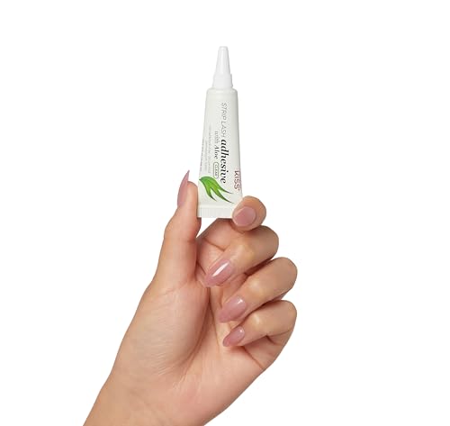 KISS Ever Ez Lashes, Lash Glue, EverEz Aloe Vera Strip Lash Adhesive, Clear, Includes Lash Adhesive, Long Lasting Wear, Can Be Used with Strip Lashes and Lash Clusters