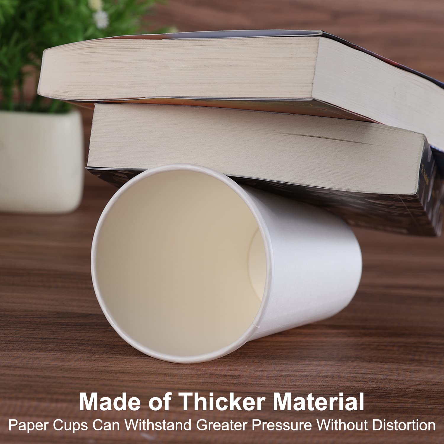 Luck-Mart 【16 oz 100 Pack 】Paper Cups, Paper Coffee Cups 16 Hot Water Caps oz, White