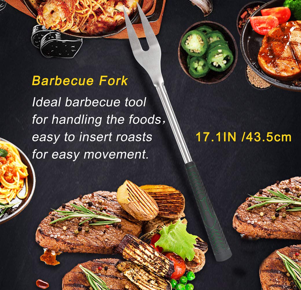 POLIGO 7PCS Golf-Club Style BBQ Tools Set Grilling Tools with Rubber Handle - Stainless Steel Grill Accessories for Outdoor Grill Set Premium Grill Utensils Set Fathers Day Birthday Gifts for Men Dad