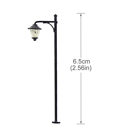 LYM10 10 pcs Model Railway Bulb Lamppost Lamps 6.5cm 2.56inch Street Lgihts HO Scale 12V New