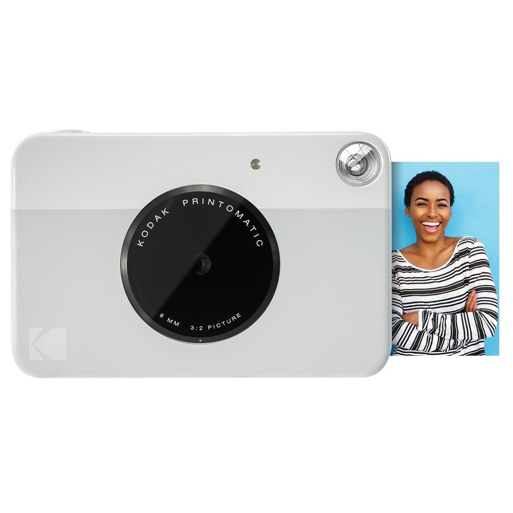 Kodak Printomatic Instant Camera (Grey) Gift Bundle + Zink Paper (20 Sheets) + Deluxe Case + 7 Fun Sticker Sets + Twin Tip Markers + Photo Album.