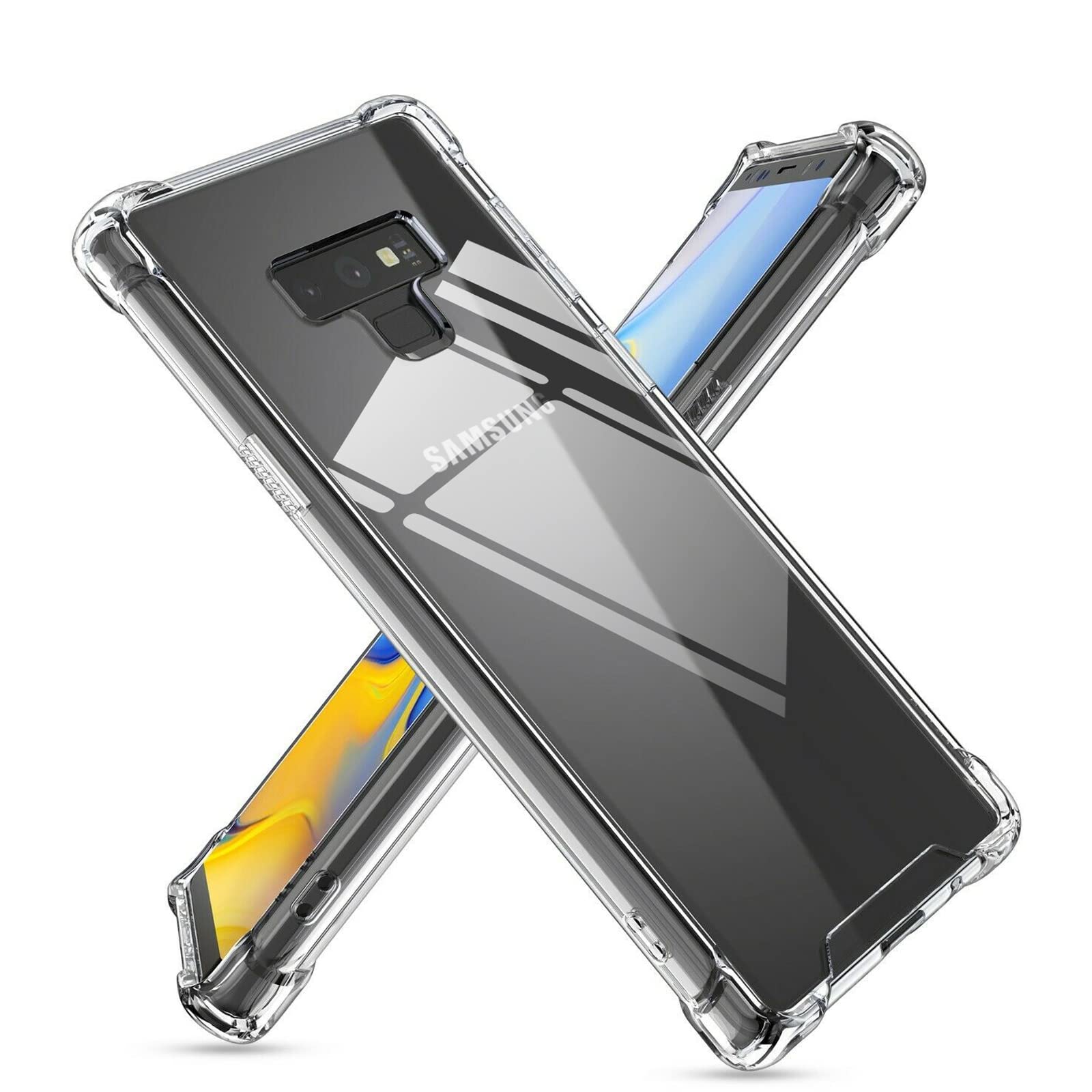 KIOMY Clear Case for Samsung Galaxy Note 9 5G Airbag Corners Shockproof Bumper Protective Phone Cover, Hybrid Design Hard PC Back with Flexible TPU Frame