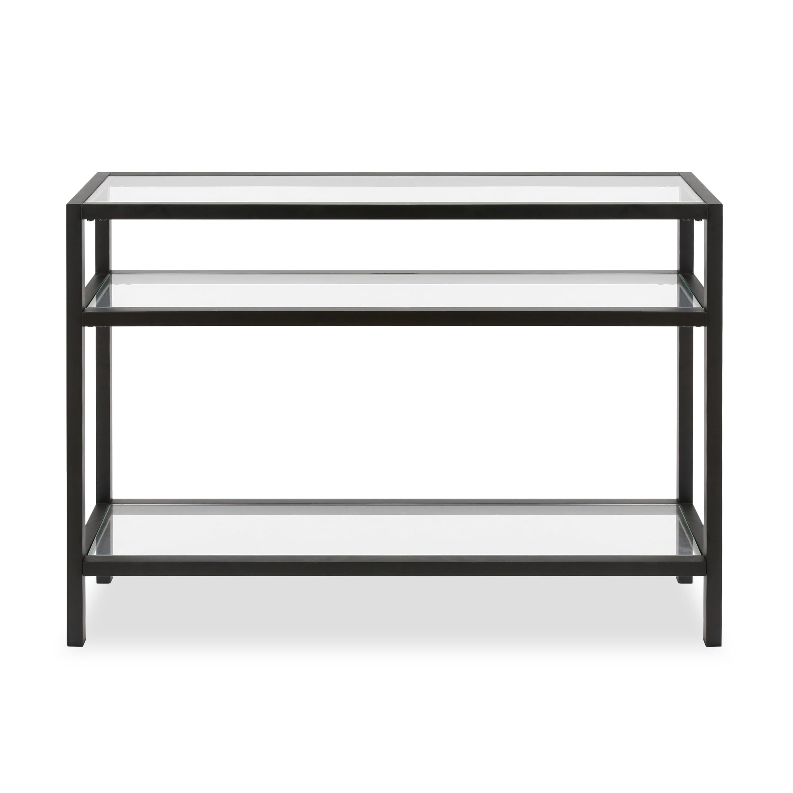 Henn&Hart 42" Wide Rectangular Console Table in Blackened Bronze, Entryway Table, Accent Table for Living Room, Hallway