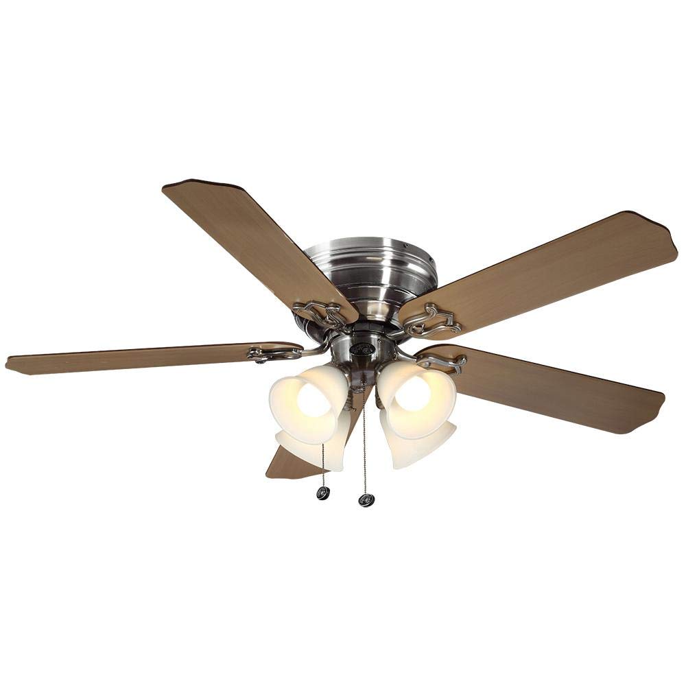 Hampton Bay Carriage House 52 in. LED Brushed Nickel Ceiling Fan