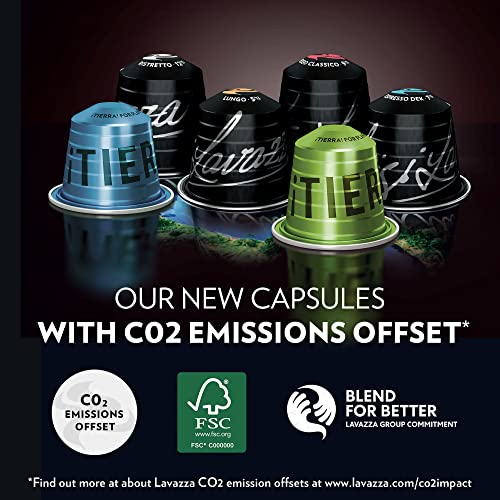 Lavazza Espresso Ristretto Dark Roast Arabica & Robusta Aluminum Capsules Compatible with Nespresso Original Machines (Pack of 60) ,Value Pack, Intense and full bodied, dark crema, Intensity 12 of 13