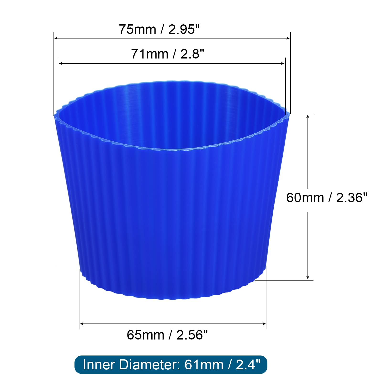 MECCANIXITY Mug Sleeves, Heat Resistant Protective Anti-Slip Cup Silicone Covers Water Bottle Boots, Blue Pack of 2