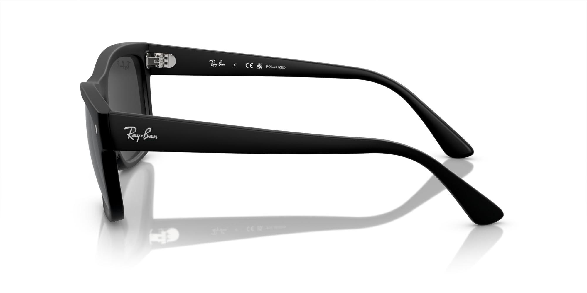 Ray-Ban RB4428 Square Sunglasses, Matte Black/Black Polarized, 56 mm
