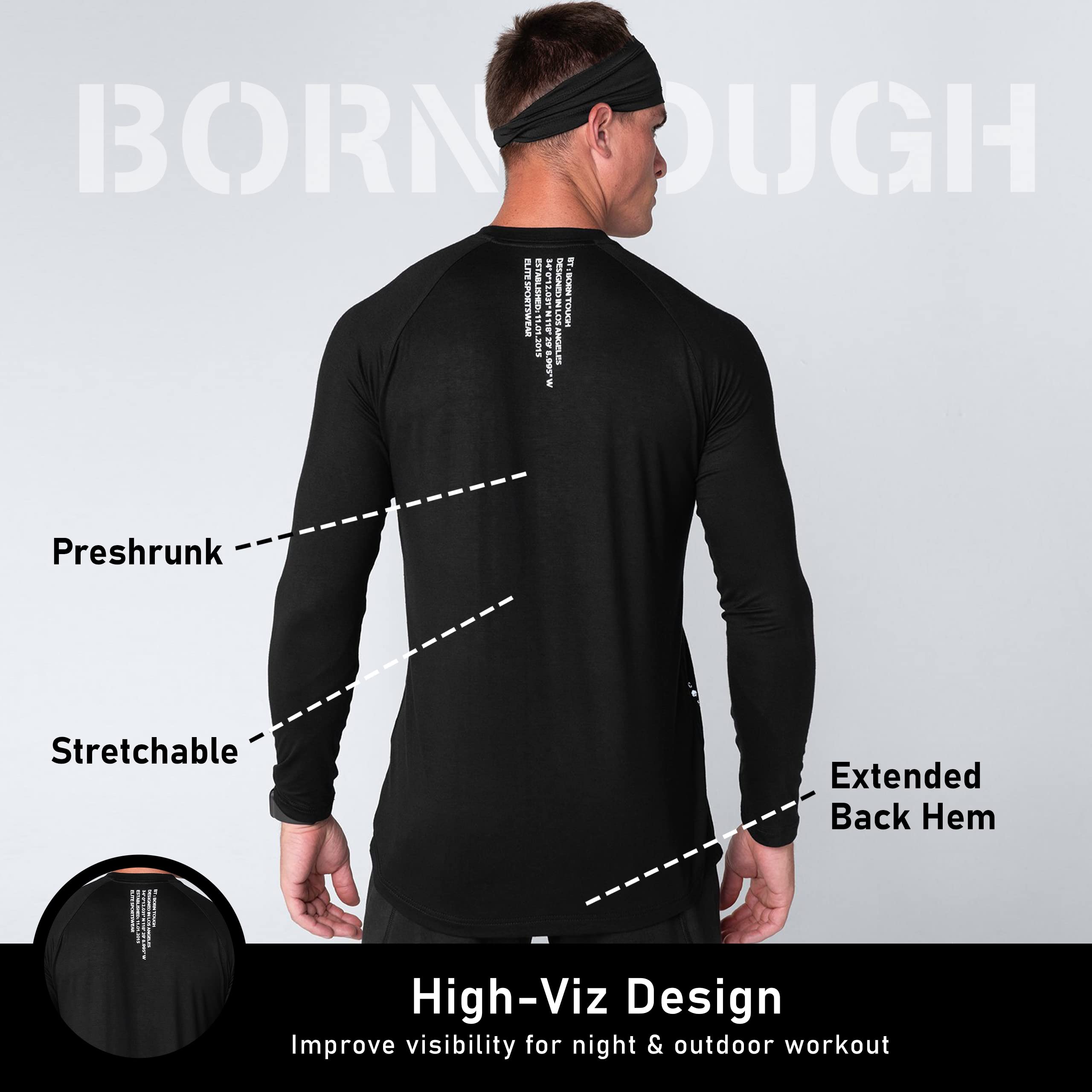 Men’s Workout Core Fit Long Sleeve Shirt, Athletic Bodybuilding Long Sleeve Shirt for Men, Running Core Fit Long Sleeve Shirt (as1, alpha, x_l, regular, regular, Black)