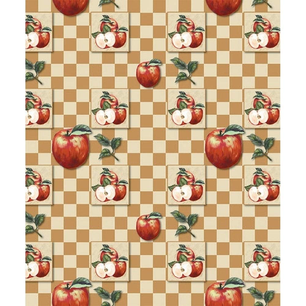 Magic Cover Vinyl Top Non-Adhesive Shelf Liner 12-inch 5-feet Apple Check Pack of 6 Multi Color