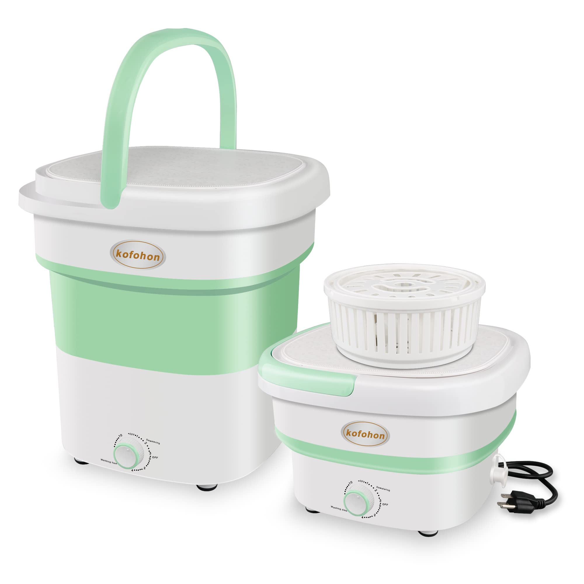 KOFOHON Portable Washing Machine-Mini Small Foldable Electric Washer with Drainage Basket to Dry,4.0LBS Washing Capacity,Perfect for Small Lightweight Delicate Clothes Items,RV Camp,Apartment,Dorm...