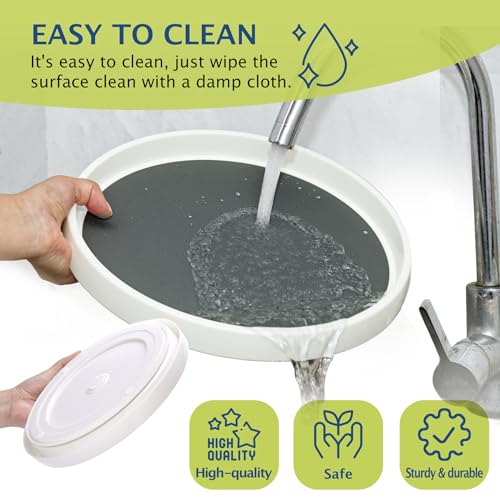 Set of 6, 10 Inch Non-Skid Lazy Susan Turntable, Lazy Susan Organizer for Cabinet, Pantry Organization, Kitchen Storage, Bathroom Sink Cabinet, Refrigerator, Countertop, Spice Rack (6 Pack 10 in)