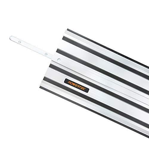 POWERTEC 71505 110β Guide Rail Joining Set for DeWalt Track Saws | Includes 2x55" Aluminum Extruded Guided Rails and (1) Guide Rail Connector for Woodworking Projects
