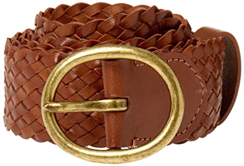 Lucky Brand Womens Braided Leather Belt, Small/Medium (26"-30"), Woven-Tan