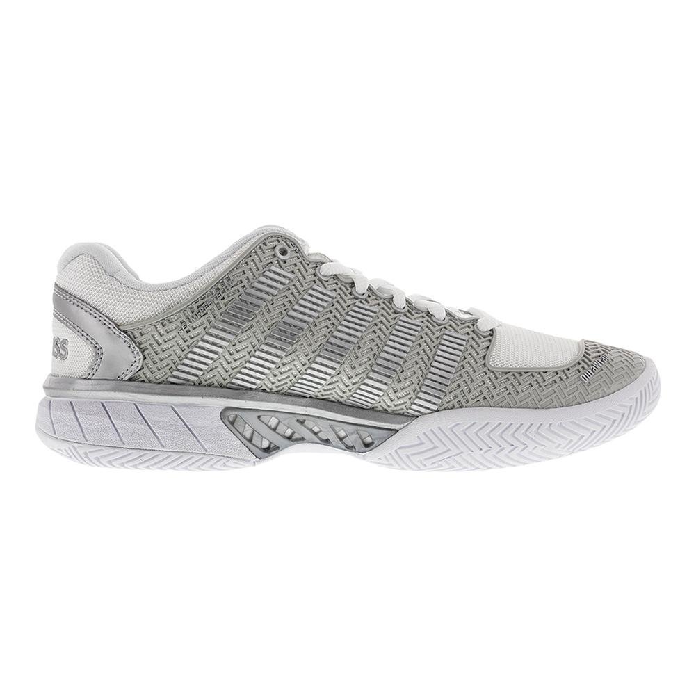 K-Swiss Women's Hypercourt Express Tennis Shoe, White/Silver, 8 M