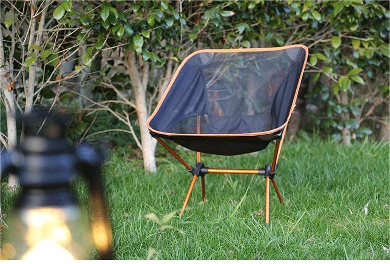 MAIPSIG Outdoor Folding Chair Camping Chairs Compact Back Packing Chair, 400 lbs Capacity, Folding Chairs Packable Lightweight for Hiking and Beach (Orange)