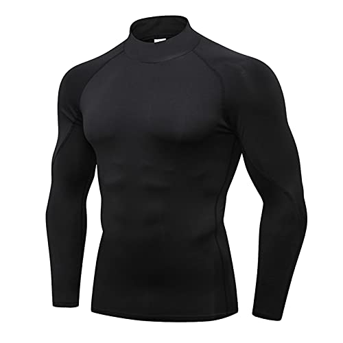 Men's Compression Shirts Long Sleeve Shirts Athletic Running Cool Dry Top Gym Workout Sport Base Layer