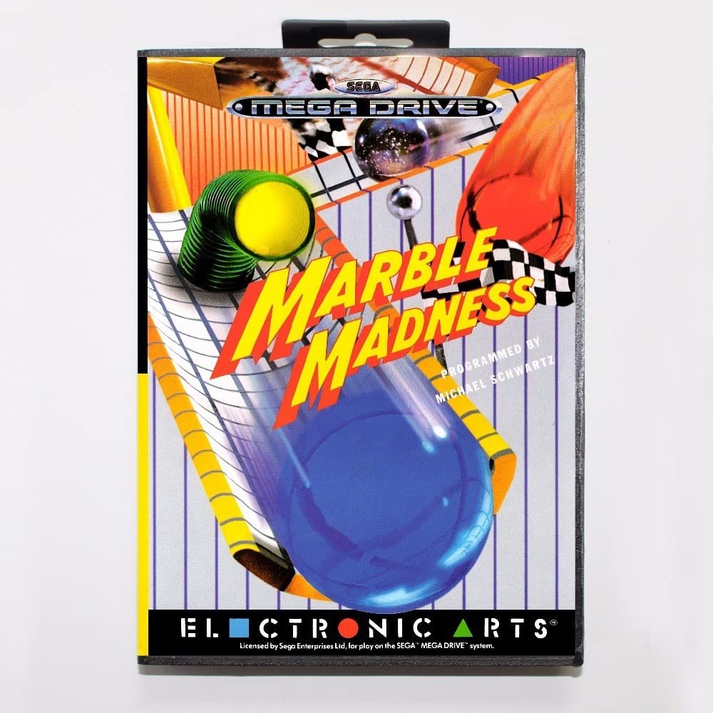 Marble Madness Game Cartridge 16 Bit MD Game Card With Retail Box For Sega Mega Drive For Genesis (Black)