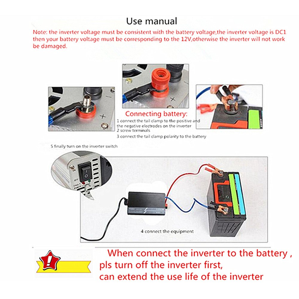 KRXNY 2000W Off Grid Pure Sine Wave Power Inverter 48V DC to 120V AC 60HZ with LCD Display USB Port