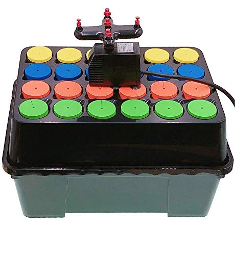 HORTIPOTS Aeroponic Clone Machine 24 site with Oxygen Add-up Air Diffusing Bubbler Kit and Extra 2 inch Neoprene Clone Collars Pack of 72