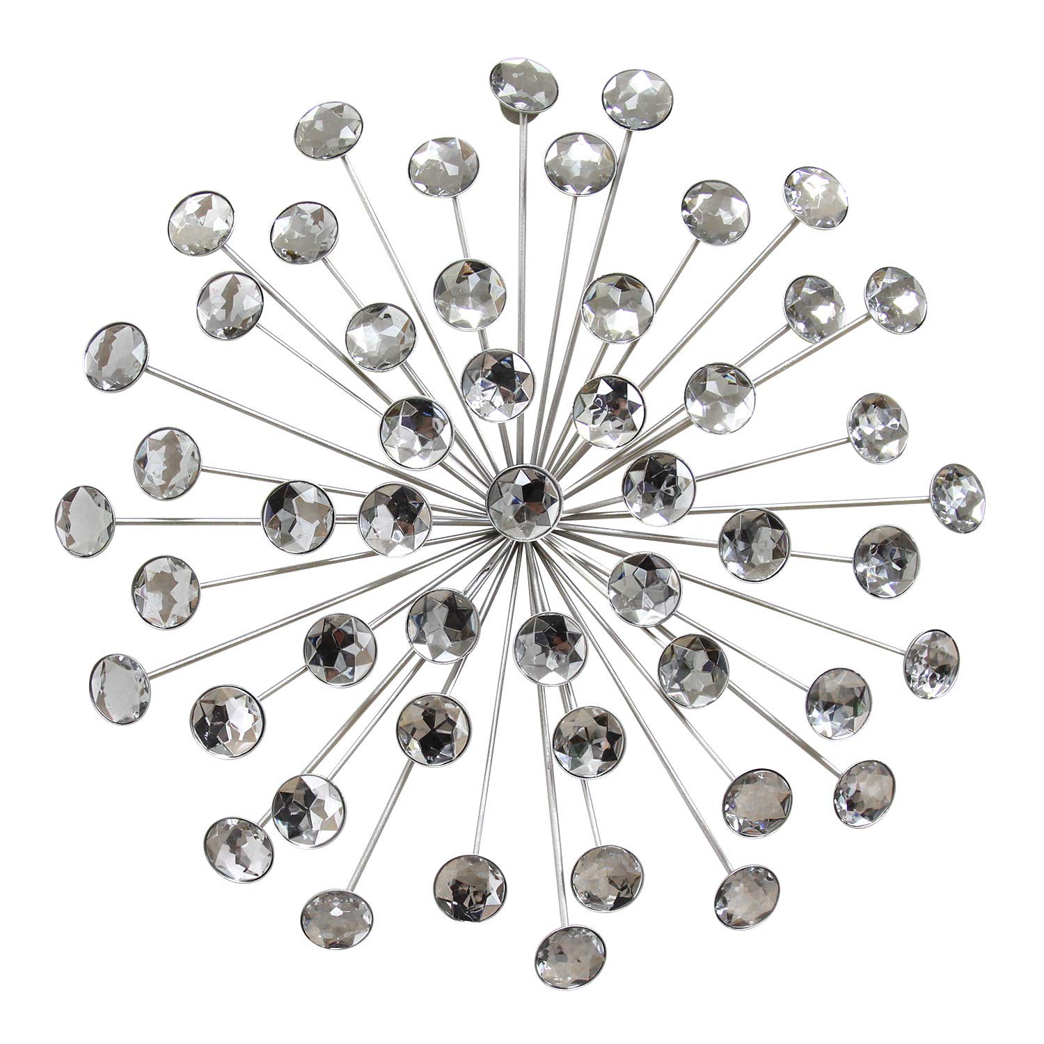 Jem art inc Stratton 16" Modern Handcrafted Acrylic Burst Wall Decor - Silver