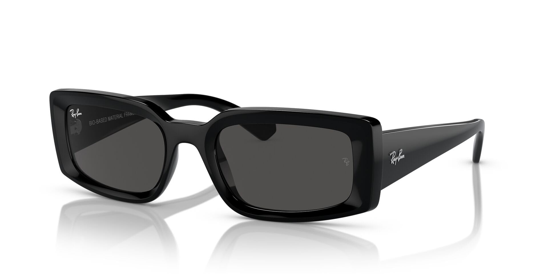Ray-Ban Women's RB4395 Kiliane Square Sunglasses, Black/Dark Grey, 54 mm