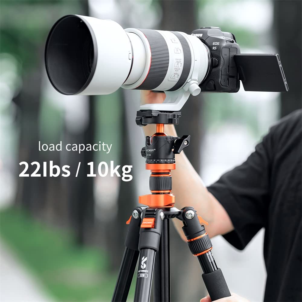 K&F Concept Professional 28mm Metal Tripod Ball Head 360 Degree Rotating Panoramic with 1/4 inch Quick Release Plate Bubble Level for Tripod Monopod Slider Camera Camcorder up to 22 pounds