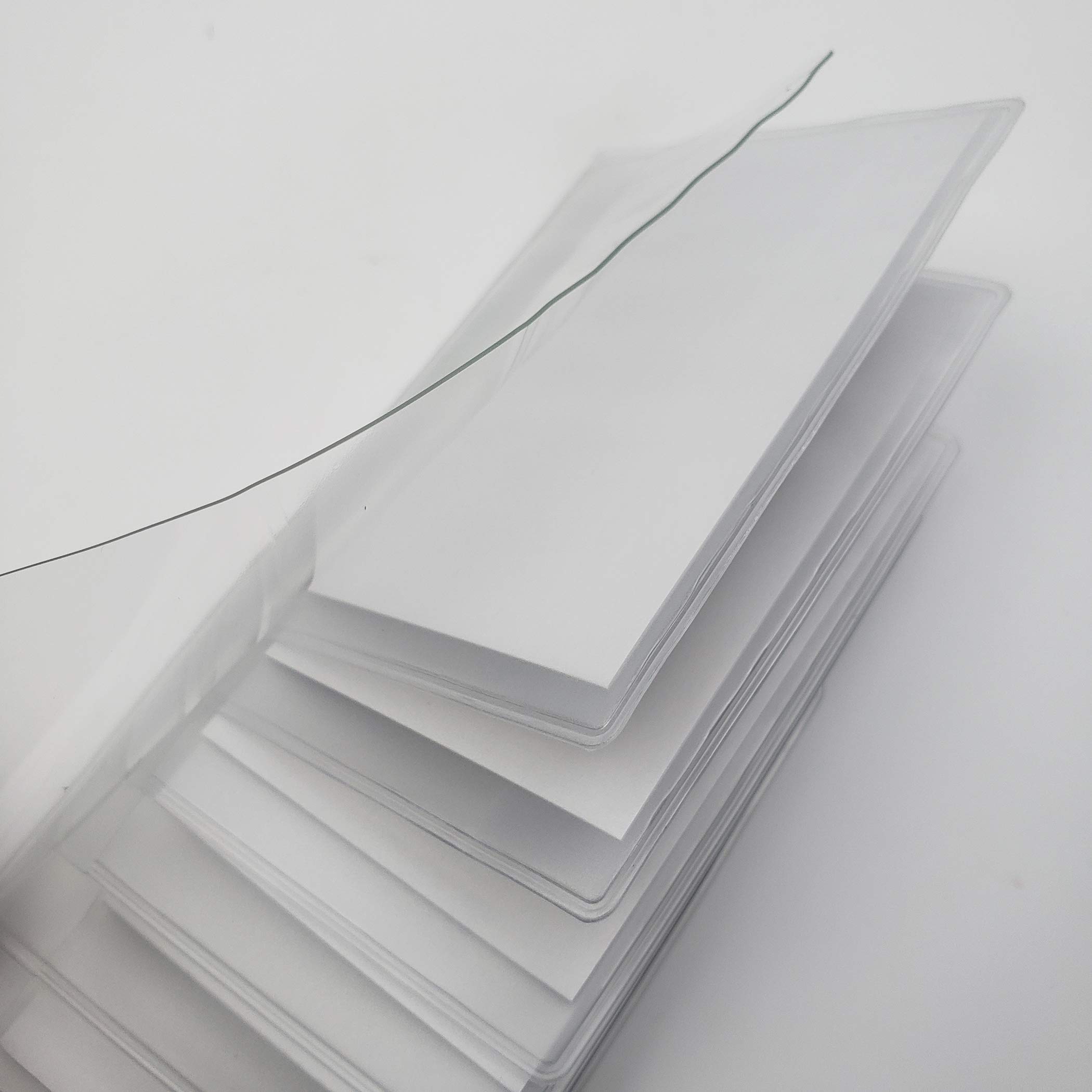 Pack of 2 Wallet Inserts Clear Plastic Vinyl Picture and Card Holder Checkbook 6 Page