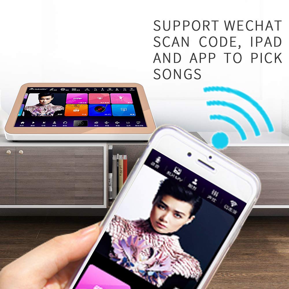 InAndOn V5 Smart Karaoke Player [6T ],Capacitive Touch Screen， Desktop Type, Easy to Carry, 15.6 inches, Cloud Song Update, Android, English, Traditional Chinese, 110Vsupport.