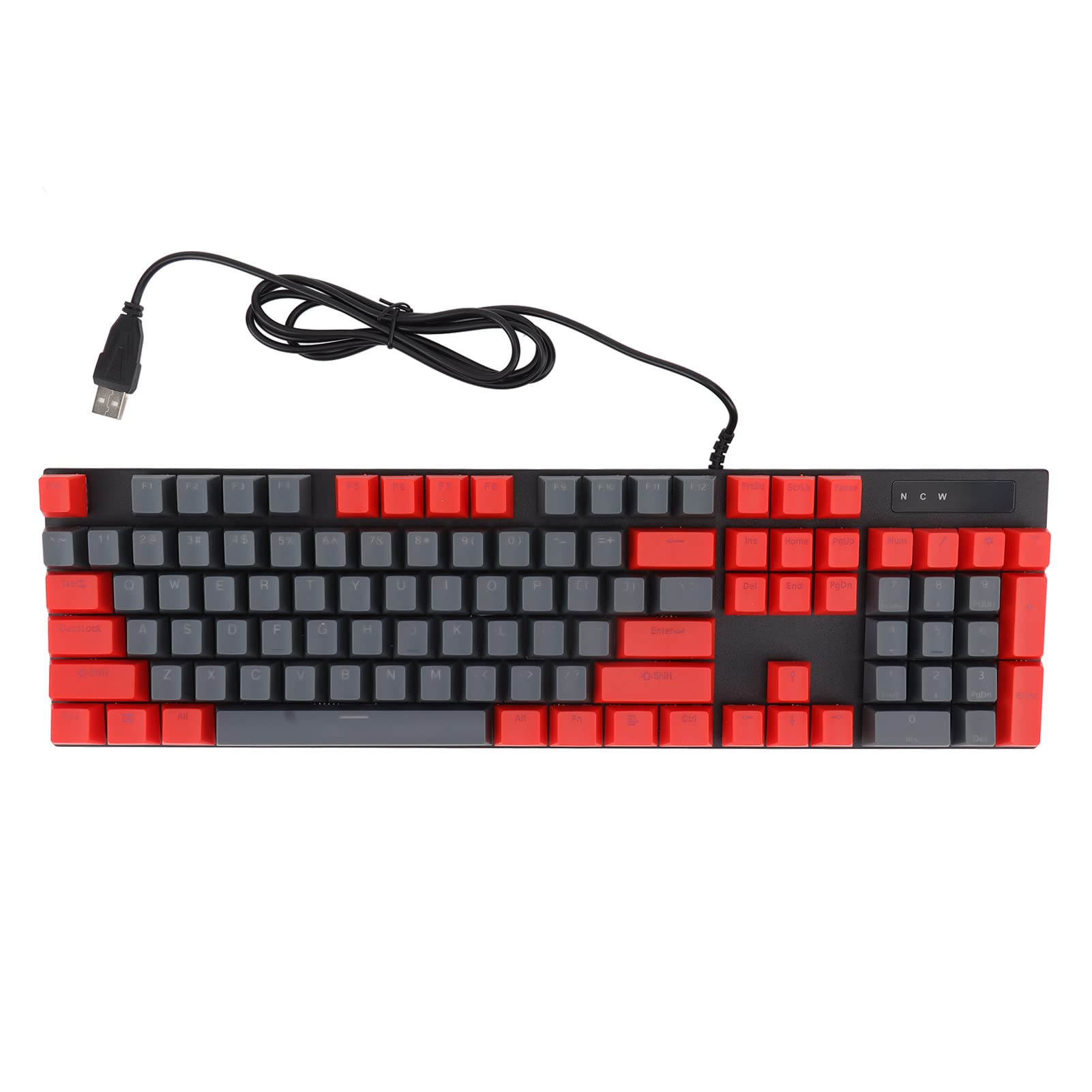 Pomya Gaming Keyboard,104 Key RGB Backlit Ergonomic Mechanical Keyboard, Dual Color Programmable Gaming Keyboard for PC Laptop(Gray)