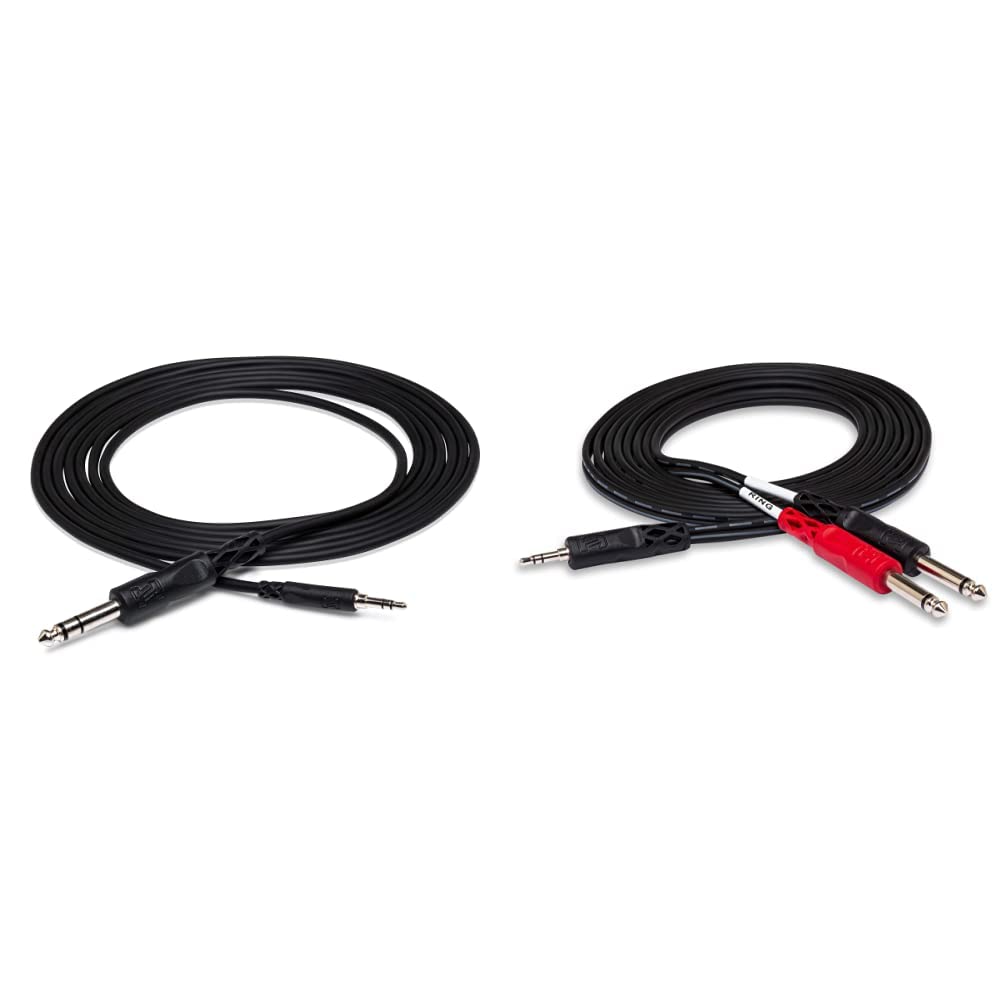 HOSA CMS-103 3.5 mm TRS to 1/4" TRS Stereo Interconnect Cable, 3 Feet CMP-153 3.5 mm TRS to Dual 1/4" TS Stereo Breakout Cable, 3 Feet, Laptop