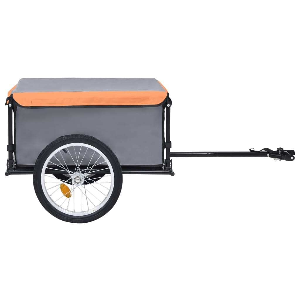 MengK Bike Cargo Trailer Gray and Orange 143.3 lb