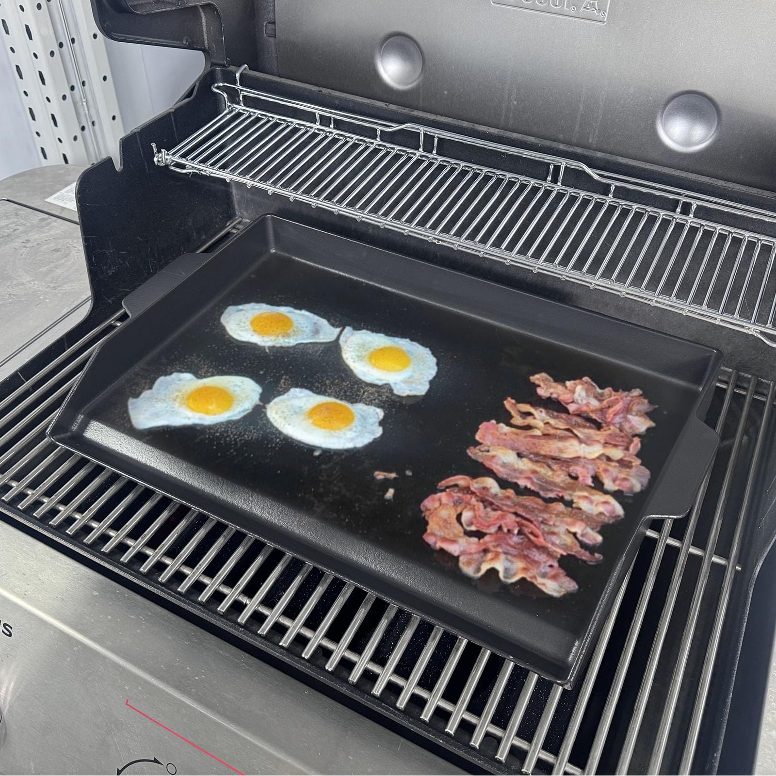 Universal Griddle Insert for Gas Grill, Cast Iron Flat Top Griddle for Outdoor Grill, Charcoal Grill, Camp Chef/Weber/Charbroil/Nexgrill/Kenmore Big Gas Grill Griddle Etc. All Gas Grills 23" x 16"