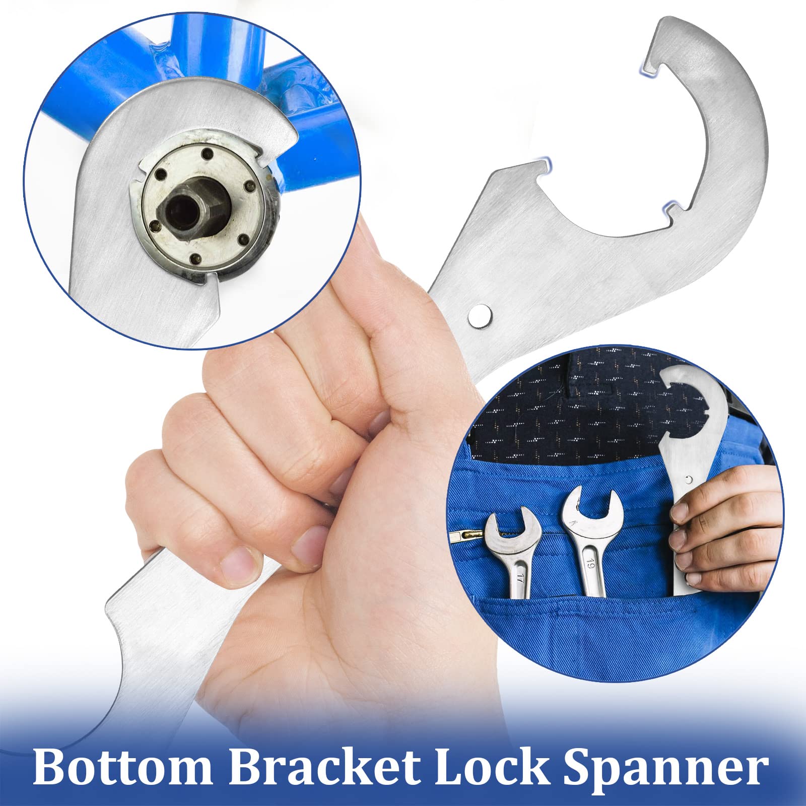 MATINA Bottom Bracket Tool, Bike Bottom Bracket Wrench, Bike Bottom Bracket Removal Tool, Double Sided Bottom Bracket Lock Wrench for Bicycle