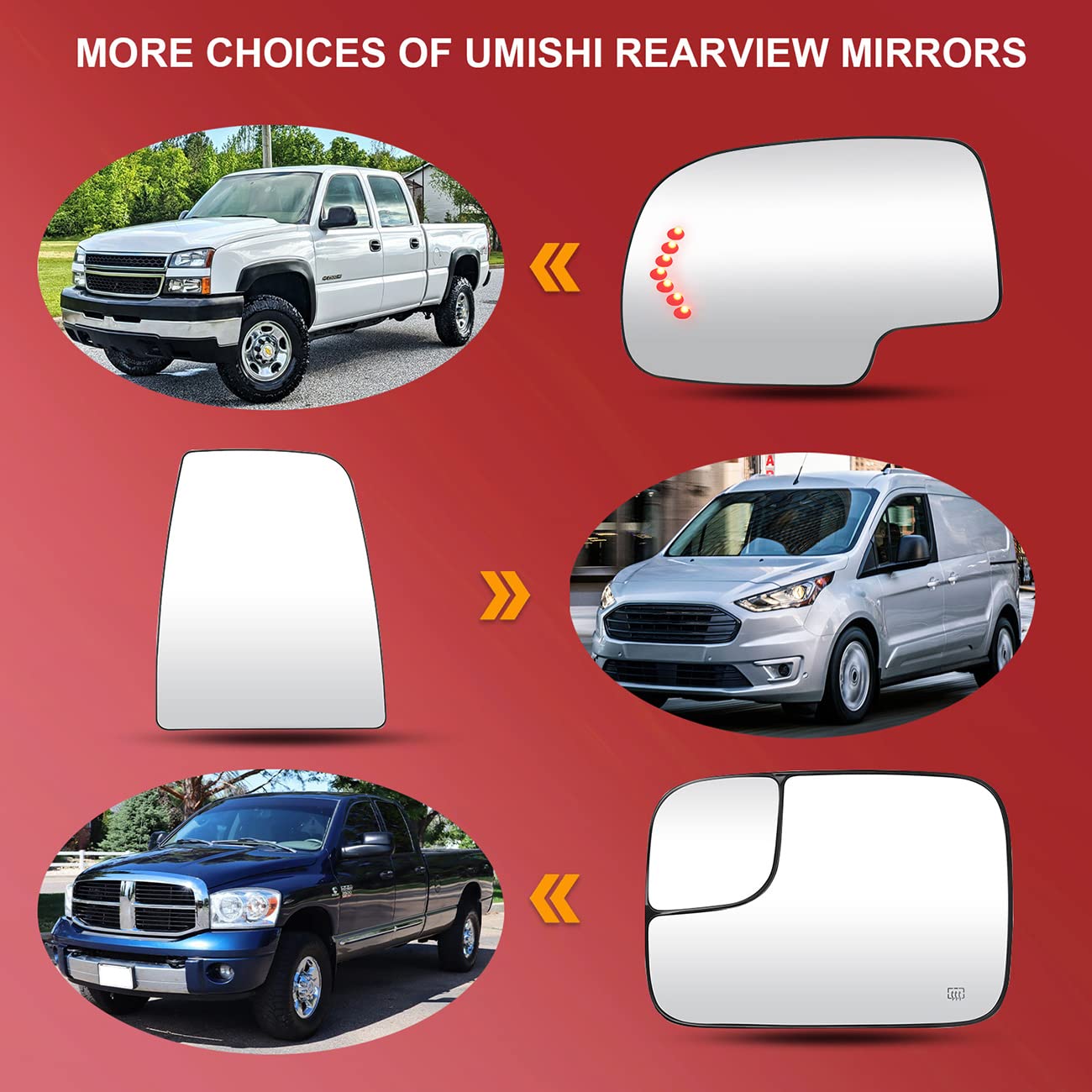Passenger Side Heated Mirror Glass, Compatible with Ford F-150 2015 2016 2017 2018 2019 2020 Side View Convex Mirror Glass, Replace FL3Z17K707L