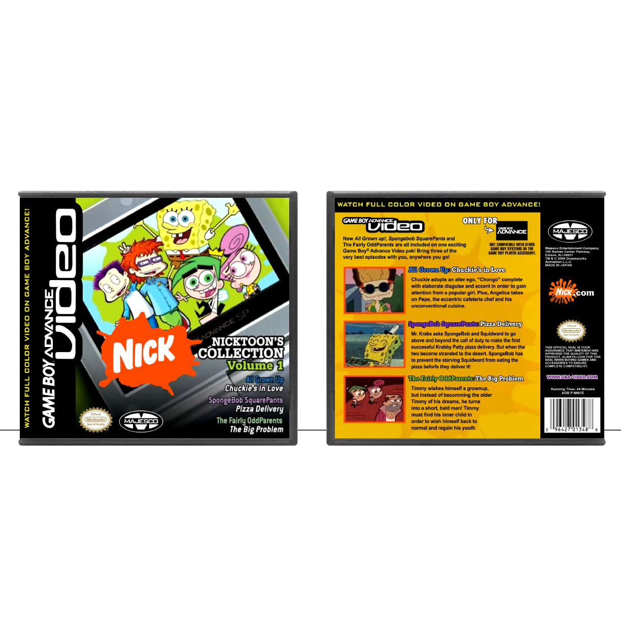 Nicktoons Collection Volume 1 | (GBAV) Game Boy Advance Video - Game Case Only - No Game