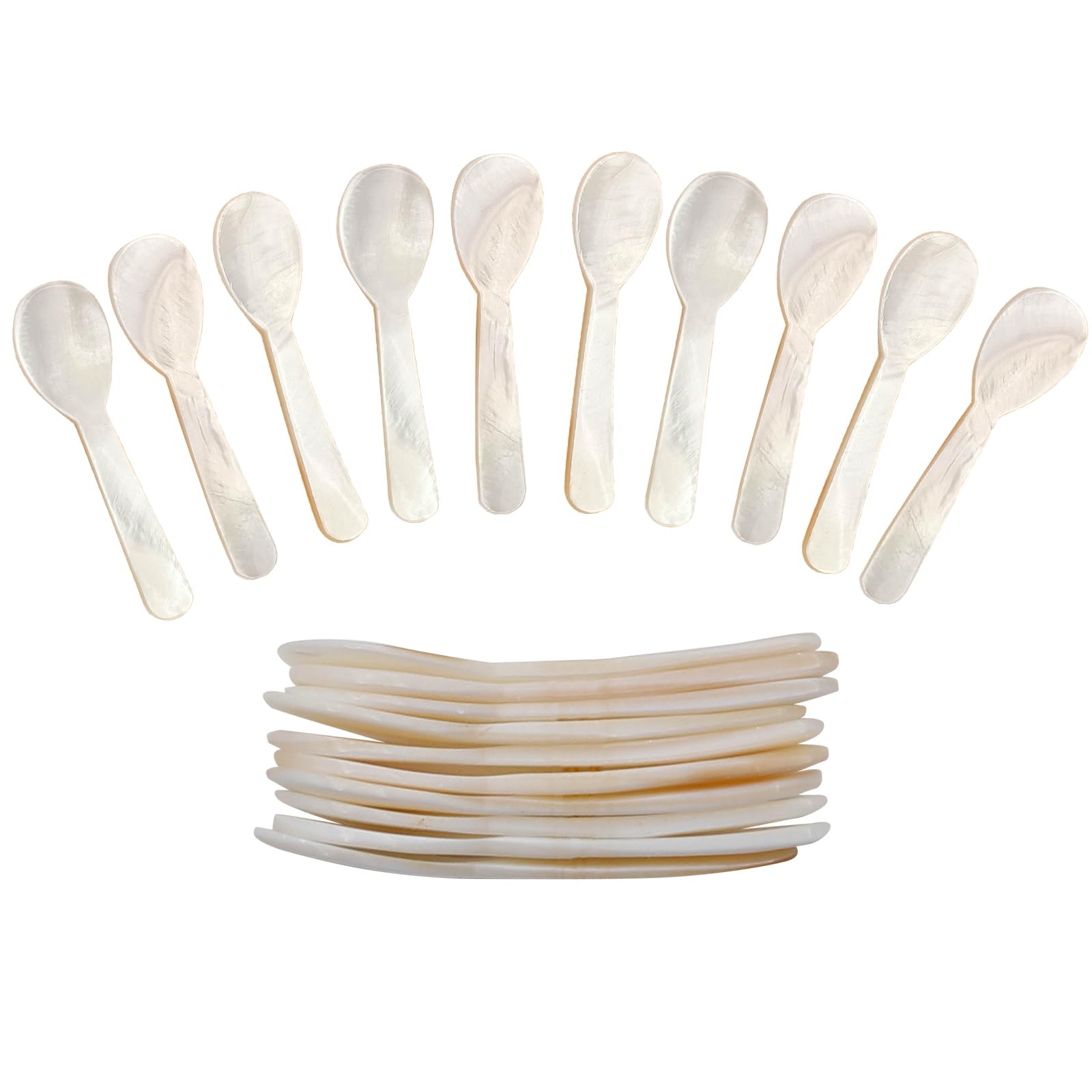ZUDKSUY 20pcs Caviar Spoons Shell Spoons Mother of Pearl Spoons Mask Spoontea Spoons Dessert Spoons Suitable for Caviar, Jam, Ice Cream, Restaurant, Dessert