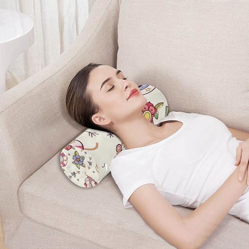 JUNZAN Lighthouse Ship Flowers Rope Arrows Anchor Long Bolster Pillow for Bed Neck Roll Pillow Support Outdoor Round Pillows for Legs Support Pillow Round Cushion Pillow
