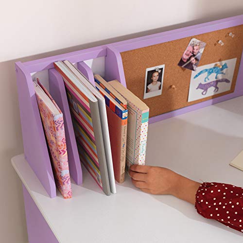 KidKraft Study Desk with Chair - Lavender, Drawers, Extra Storage, Handles, Bulletin Board, Sturdy, Solid, Kid-Sized Study, Gift for Ages 5-10