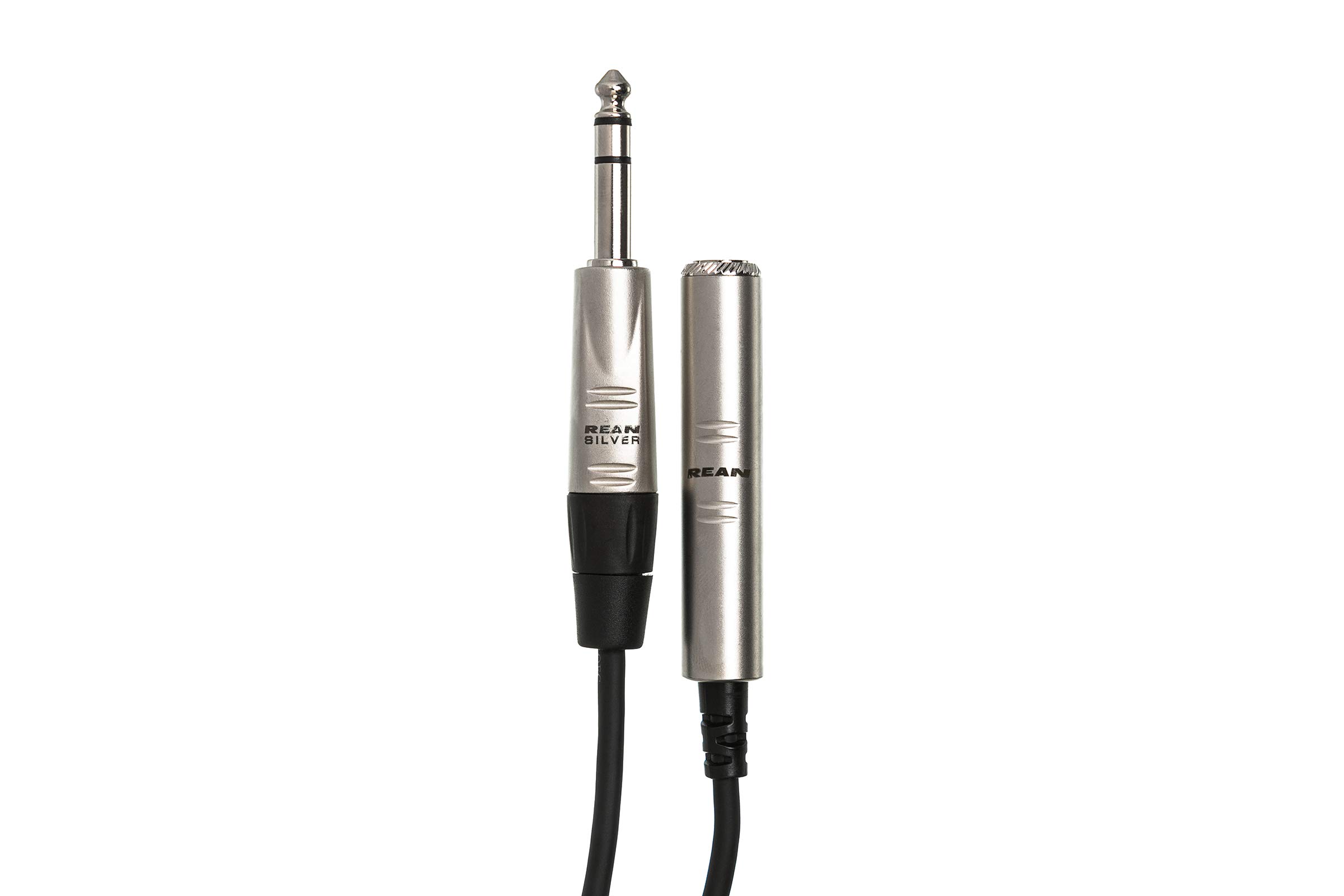 Hosa HXSS-005 REAN 1/4" TRS to 1/4" TRS Pro Headphone Extension Cable, 5 Feet & GPP-273 1/4" TRS to 1/4" TRS Right Angle Adaptor