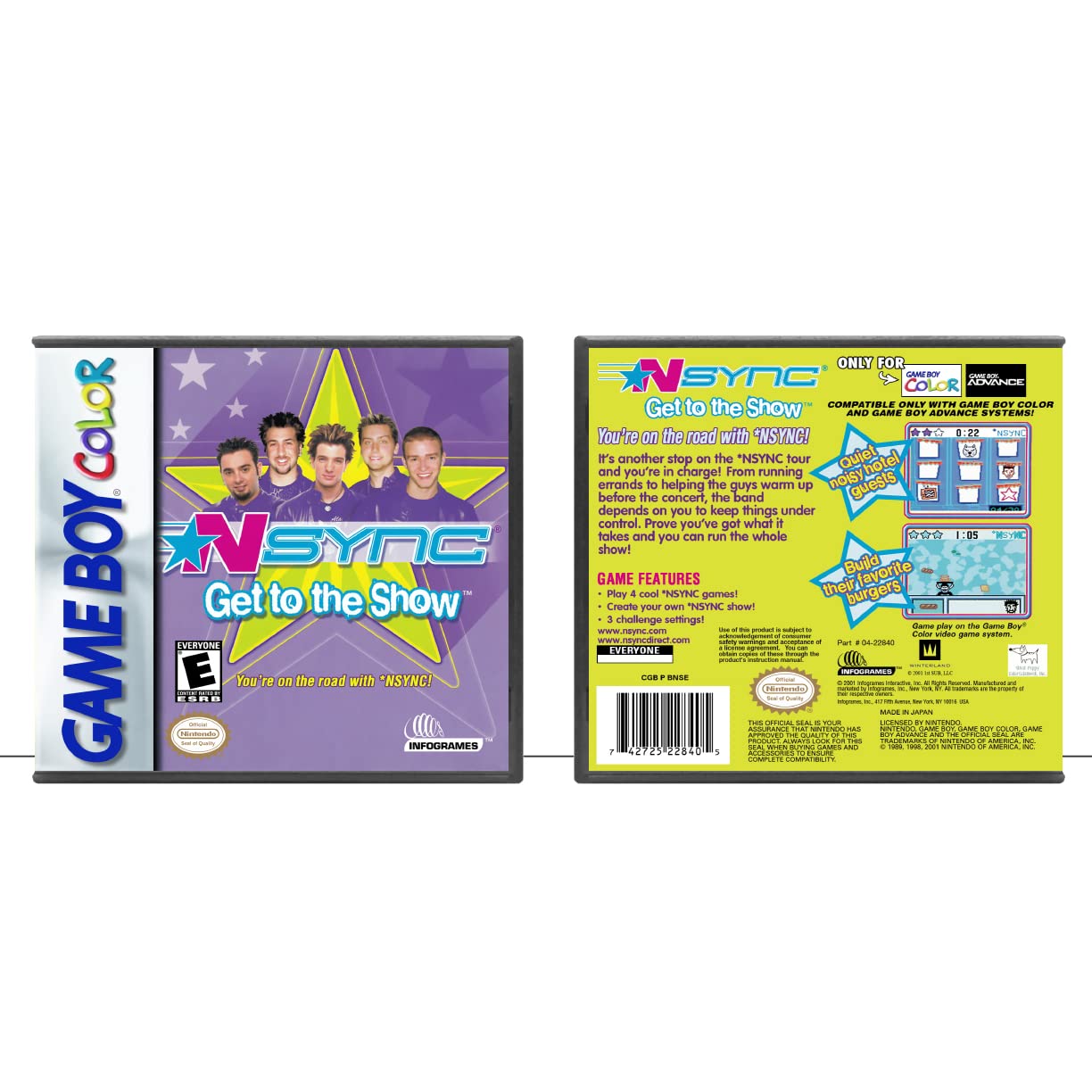 NSYNC: Get to the Show | (GBC) Game Boy Color - Game Case Only - No Game