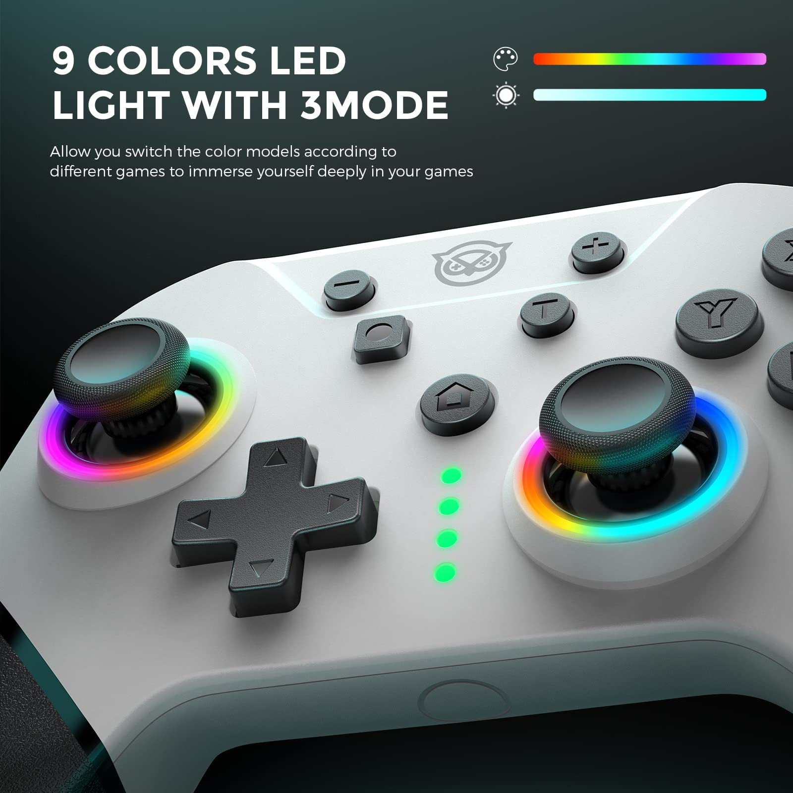 NYXI Chaos swith controller with Hall Joystick, switch pro controller wireless for Switch/Lite/OLED, Hall Effect Controller with RGB Light, Programmable, Turbo, Vibration, Wake Up