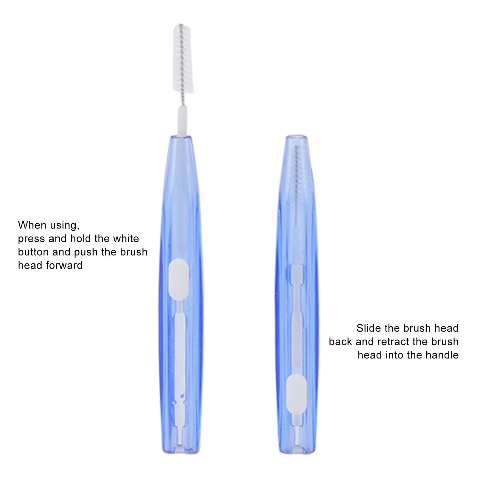 plplaaoo 60Pcs interdental Brushes, Braces Brushes for Cleaning,Practical Slim interdental Brush with Comfortable PP Handle for Adults & Children Orthodontic Care,Tooth Cleaning Tools(Blue), Inter