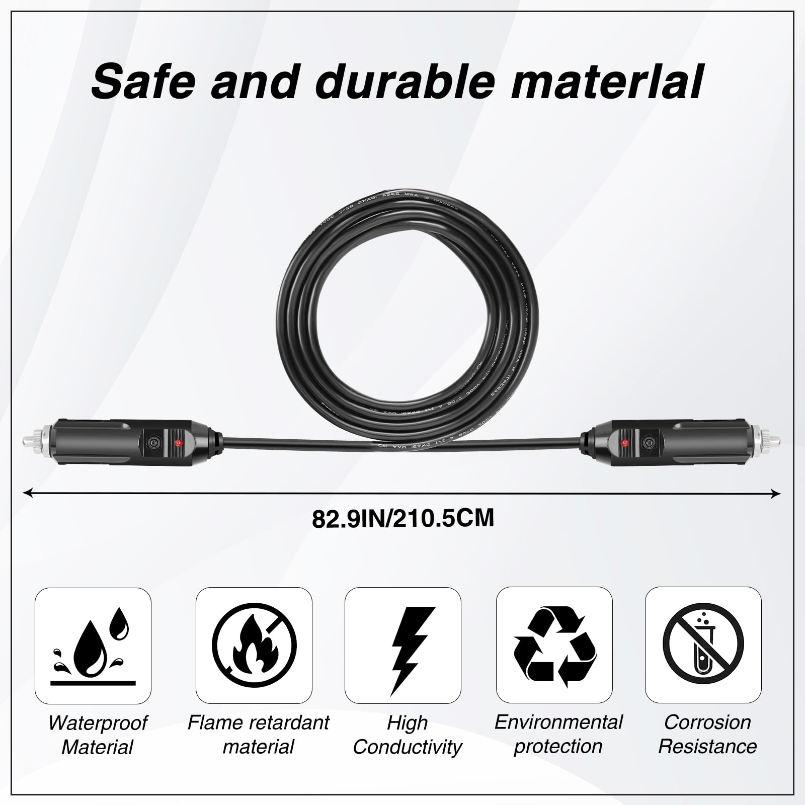 Power Cord for Green Mountain Grills Davy Crockett and Trek P-1012, 12V Cigarette Lighter Socket Compatible