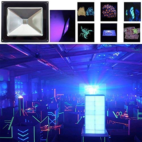 HouLight UV LED Black Light, High Power 20W LED Black Light Flood Light IP65-Waterproof (85V-265V AC) for Halloween, Blacklight Party, Neon Glow, Glow in The Dark, Birthdays, Blacklights, Curing